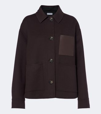Loewe Jacke Double L aus Wolle und Kaschmir mit Leder