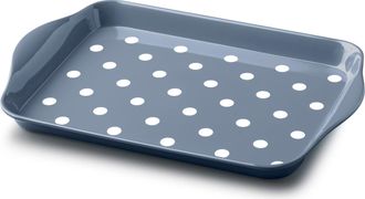Zeal Mini-Serviertablett aus Melamin, gepunktet, 18 x 14 cm, Provence-Blau