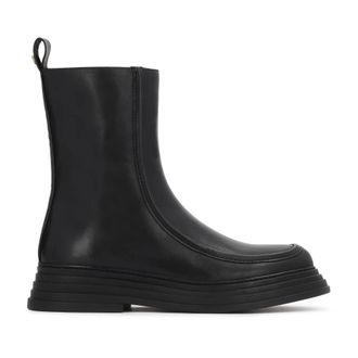 Kazar Flache Lederstiefel mit Rei&szlig;verschluss - - Shoes - Damen - Schwarzk - 36 EU