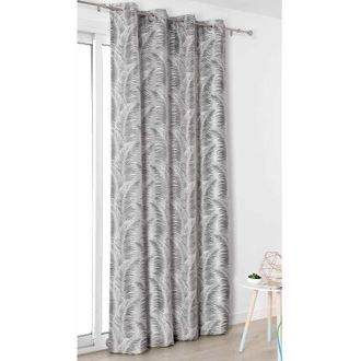 HOME MAISON Homemaison - Rideau palme tr&egrave;s tendance - 145x250cm - Gris anthracite