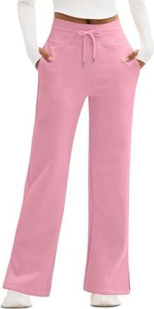 Generico Pantalon de sport pour femme Taille Haute Pantalon Curvy Jambe Large Sport Pantalon Combinaison avec Poches Longues Confortable Athl&eacute;tique Pantalon Ca