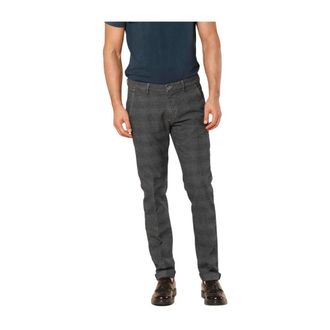 Mason's Slim Fit Baumwoll-Chino-Hose mit Karomuster - - Trousers - Herren - Grau - 3XL