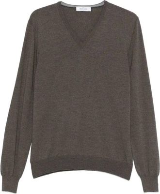 Gran Sasso Homme, Pulls, Brun, Taille: 2XL Pull en laine à col V