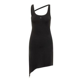 Courr&egrave;ges Undressed Rib Knit Mini Dress - - Dresses - Damen - Schwarzk - XS