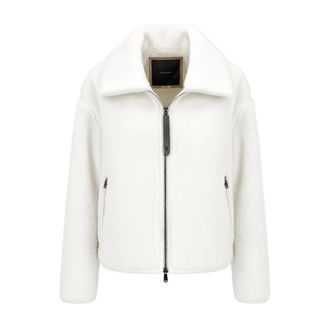 Pinko Teddy Borg Bomberjacke mit Rei&szlig;verschluss - - Jackets - Damen - Wei&szlig; - M