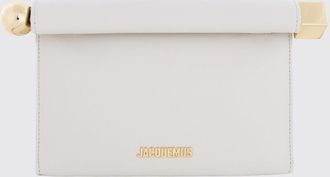 Jacquemus Mini pochette rigide Rond Carr&eacute; en cuir dagneau avec logo litt&eacute;ral