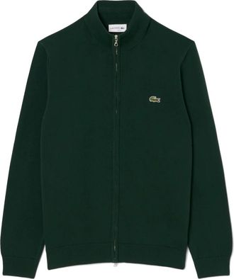 Lacoste Homme, Pulls, Vert, Taille: L Cotton Turtleneck Sweater Zipper
