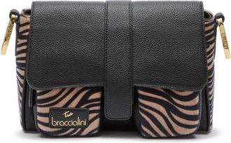 Braccialini Femme, Sacs, Noir, Taille: ONE Size Jinny Animalier Sac Bandouli&egrave;re