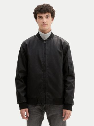 Tom Tailor Denim Jacke aus Kunstleder 1041780 Schwarz Regular Fit