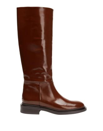 8 by YOOX LEATHER ROUND-TOE HIGH BOOT