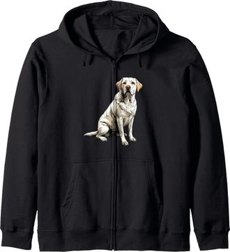 Whyitsme Design Wei&szlig;er Labrador Retriever Hund Illustration Kapuzenjacke