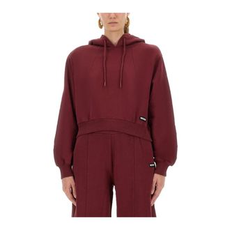 Rotate Terry Back Cropped Hoodie - - Sweatshirts & Hoodies - Damen - Rot - M