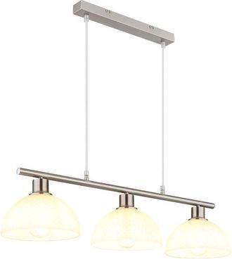 Globo Lighting Suspension, plafonnier, m&eacute;tal nickel mat, verre opale, H 120 cm