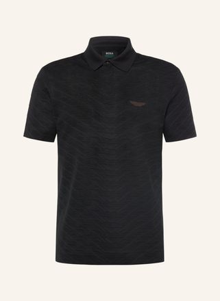 HUGO BOSS Jacquard-Poloshirt C-Prout Regular Fit schwarz