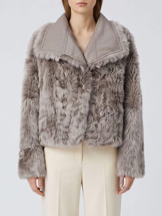Yves Salomon Kurze Lammfelljacke mit Matrosenkragen