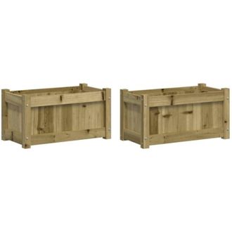 vidaXL Jardini&egrave;res 2 pcs bois de pin impr&eacute;gn&eacute; Vidaxl
