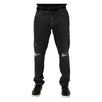 Dolce & Gabbana Slim Fit Distressed Ripped Jeans - - Jeans - Herren - Schwarzk - 3XL