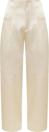 Nineminutes Femme, Pantalons, Beige, Taille: 34 FR Long Satin Pantalons