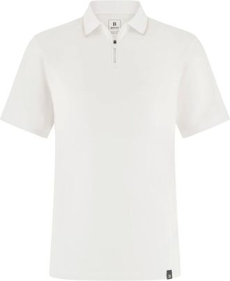 Boggi Milano Homme, Tops, Blanc, Taille: XL Pima Interlock Half Zip Polo