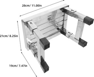 BESPORTBLE Klappbarer Edelstahlhocker Klein Tragbarer Camping und Badhocker mit Ergonomischer Sitzfl&auml;che Platzsparend Zusammenklappbar Rostfrei und Vielseitig f&uuml;