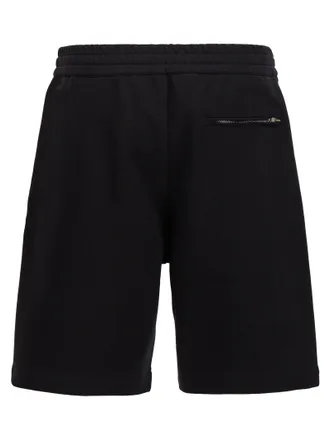 Alexander McQueen Mens Black Cotton Bermuda Shorts