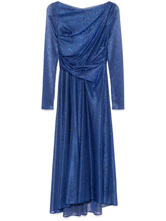 Talbot Runhof robe mi-longue &agrave; fronces - Bleu