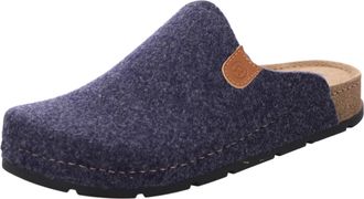Rohde Herren Pantoffel Memoryfu&szlig;bett Hausschuh recycelter Softfilz H.Soave 6751, Gr&ouml;&szlig;e:44 EU, Farbe:Blau