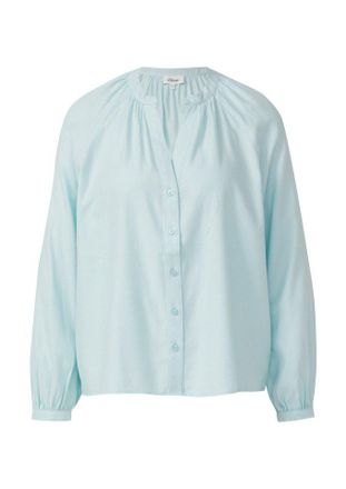 s.Oliver Langarmbluse Bluse Flanell-Bluse im Relaxed Fit mit Raffung
