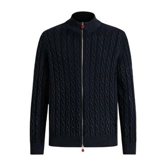 Kiton Kaschmir Full-Zip Cardigan - - Knitwear - Herren - Blau - XL
