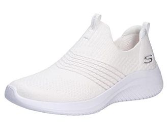 Skechers Femme Classy Charm Basket, White Knit/Trim, 40 EU