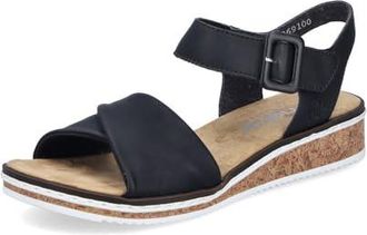 Rieker Femme V3691 Sandales compensées, Noir 00, 39 EU
