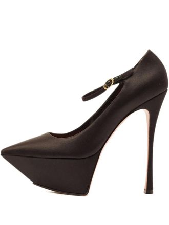 Amina Muaddi sandales en cuir &agrave; talon 160 mm - Noir