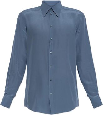 Dolce & Gabbana Homme, Chemises, Bleu, Taille: M Chemise en soie