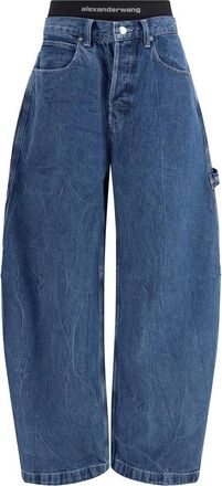 Alexander Wang Femme, Jeans, Bleu, Taille: W25 Jean Oversize Mi-taille Pr&eacute;-stylis&eacute;