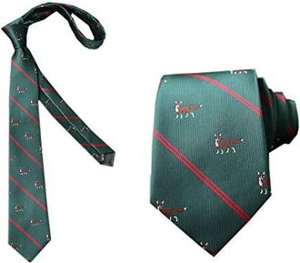 ACVIP Cravate classique pour homme avec motif brod&eacute; danimaux - 7 cm, taille unique