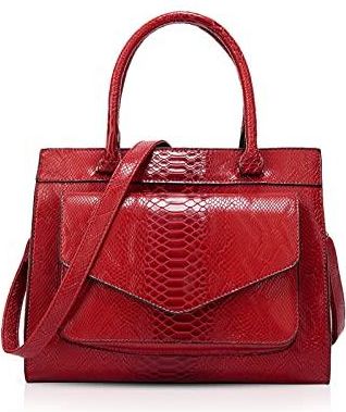 Nicole & Doris Sacs à Main en Cuir Sac à Bandoulière pour Femmes Sac Cabas Grand Format Sac Epaule Impermeable Sac Crocodile Rouge
