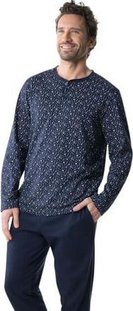 Eminence Homme Coton Bio Ensemble De Pyjama, Imprime Noir Et Blanc/Bas Noir, S EU