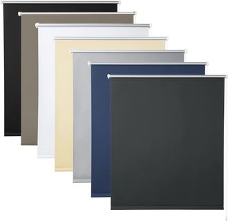 Woltu Verdunkelungsrollo ohne Bohren, Thermo Verdunkelungsrollo mit Kette, Sichtschutz, für Türen und Fenster, 120 x 210 cm, Anthrazit