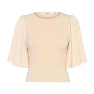 Gestuz Elegantes Oberteil mit Volant&auml;rmeln - - Blouses & Shirts - Damen - Beige - XL