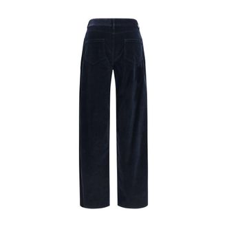 Max Mara Womens Blue Cotton Pants