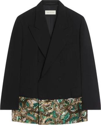 Dries Van Noten Homme, Vestes, Noir, Taille: L Blazer Orn&eacute;