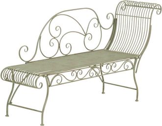 Clp Banquette de jardin en fer forg&eacute; vert antique - Largeur 156 cm - Hauteur 78 cm - Profondeur 46 cm - Pour espaces ext&eacute;rieurs