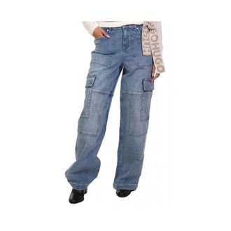 Michael Kors Stretch Denim Wide-Leg Cargo Jeans - - Jeans - Damen - Blau - XS