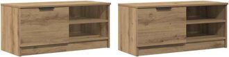 vidaXL Vidaxl - Meubles tv 2 pcs ch&ecirc;ne artisanal 80x35x36,5cm bois ding&eacute;nierie