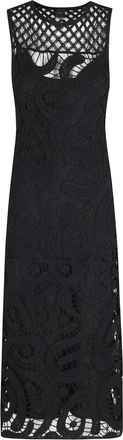 Pinko Pinko, Femme, Robes, Noir, Taille: 40 FR Bufera Crochet Midi Dress