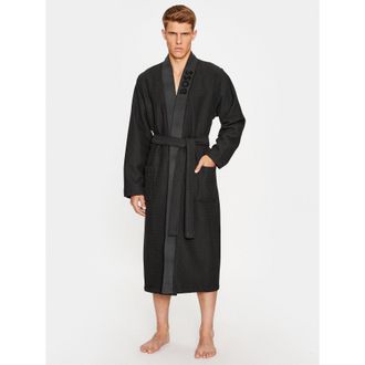 HUGO BOSS Bademantel Waffle Kimono 50469787 Schwarz