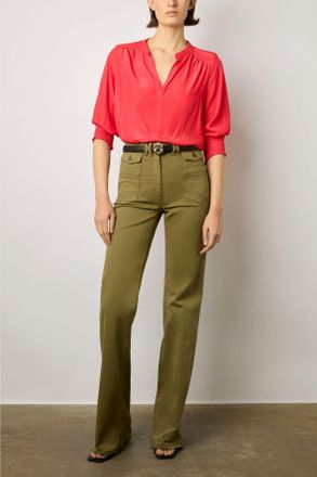 Gerard Darel Blouse satin&eacute;e fronc&eacute;e - ANGELA - Corail