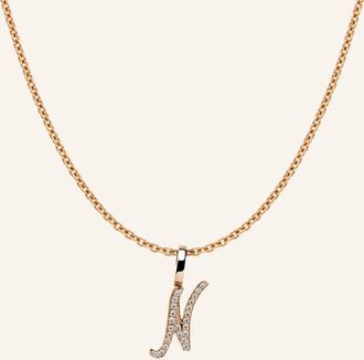 Cada Cada Kette Tiny Diamond Letter N rosegold