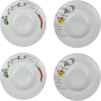 Retsch Arzberg Pastateller (mit Dekor) mit Pastalöffel im Set Pasta/Ø 30cm (4er Set)