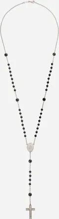 Dolce & Gabbana Sicily Rosary Necklace 18-carat White Gold And Black Jades - Mann Ketten Gold / Schwarz Onesize